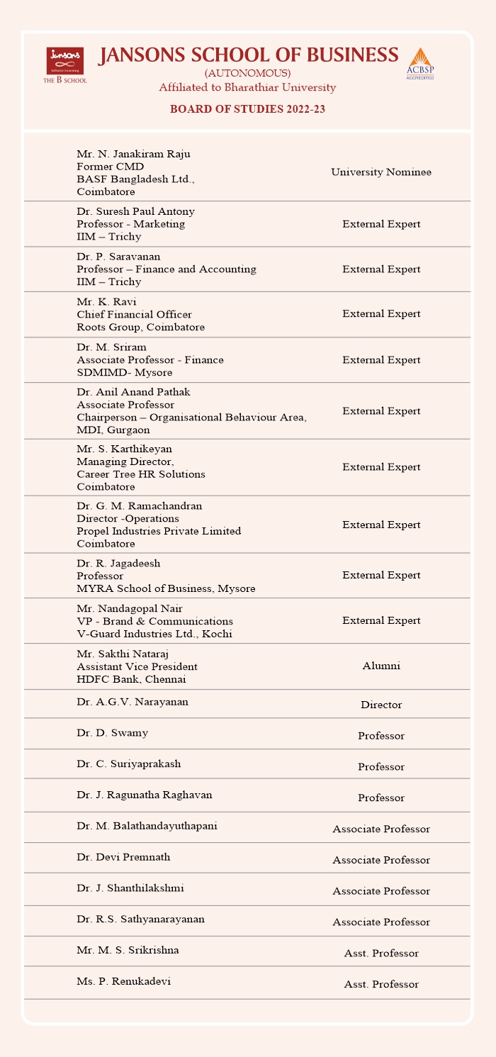 Autonomous Committiees - Jansons - Schools of Business